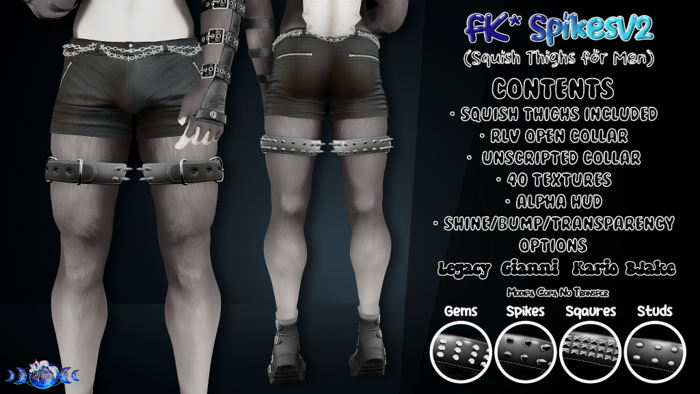 Second Life Marketplace Fk Male Spikesv2 Squish Thighs